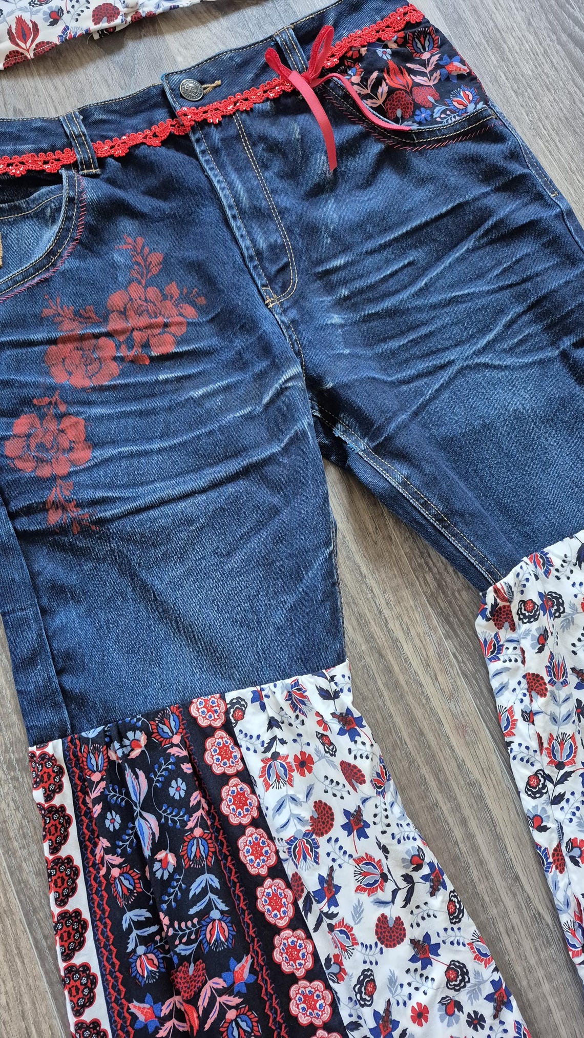 Handmade Summer Festival Co Ord Outfit Jeans and Top - Etsy