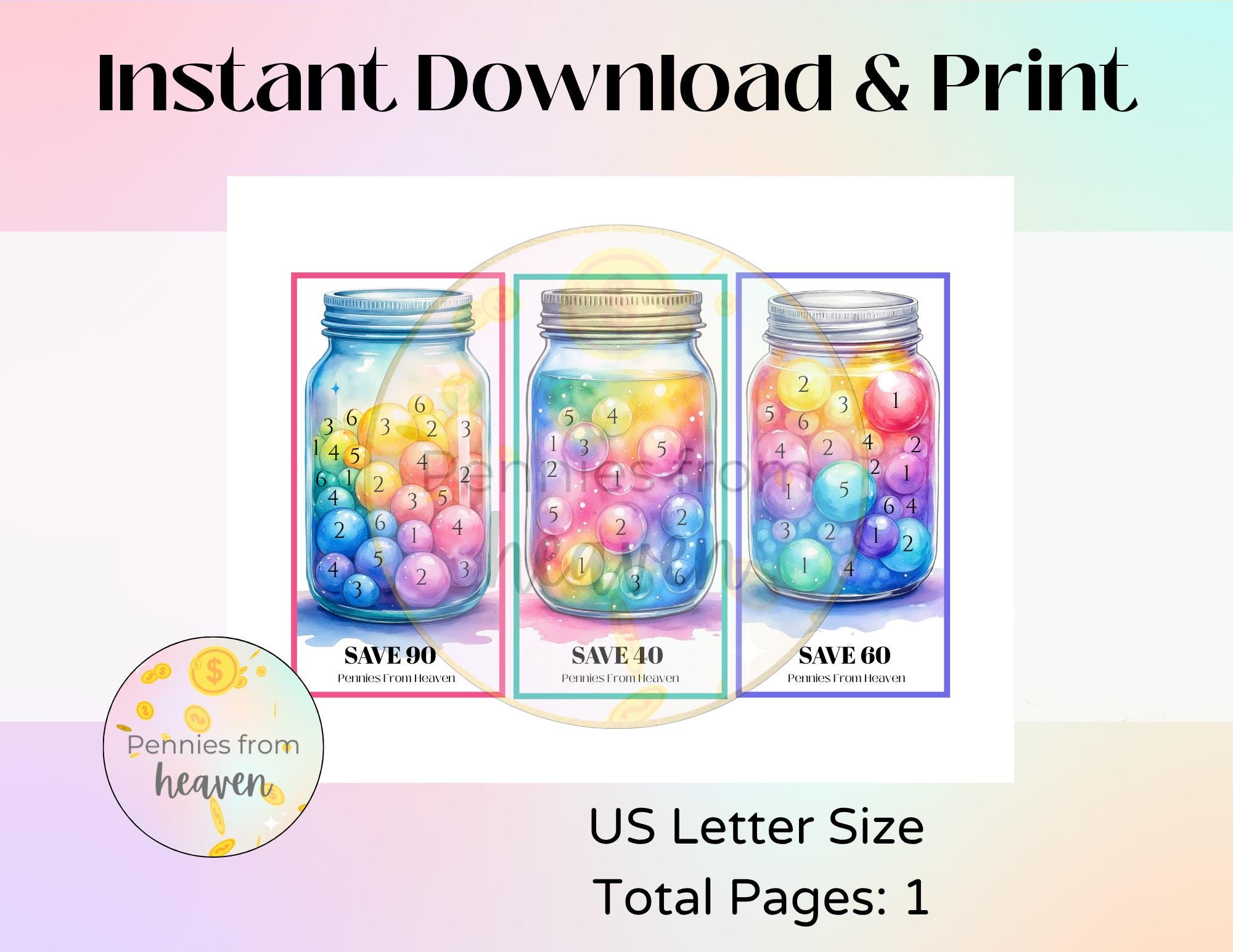 Mason Jar Mini Money Challenge, A6 Binder Insert, Printable Savings ...