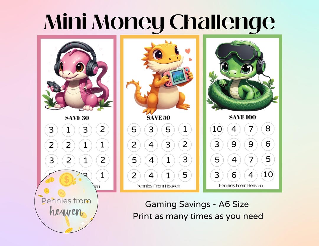 Mini Money Challenge | Savings Challenge Tracker | Budgeting Printable ...
