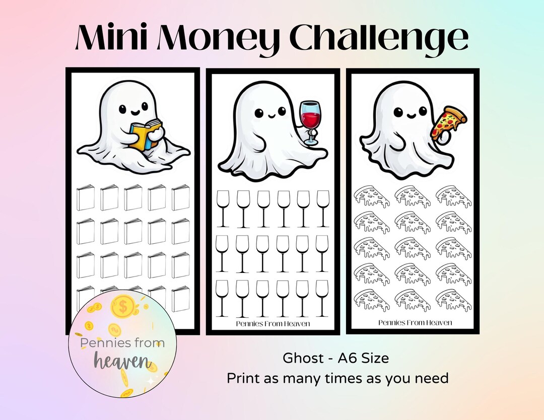 Ghost Mini Money Challenge | Printable Savings Tracker | Fun Budgeting Game | Instant Download ...