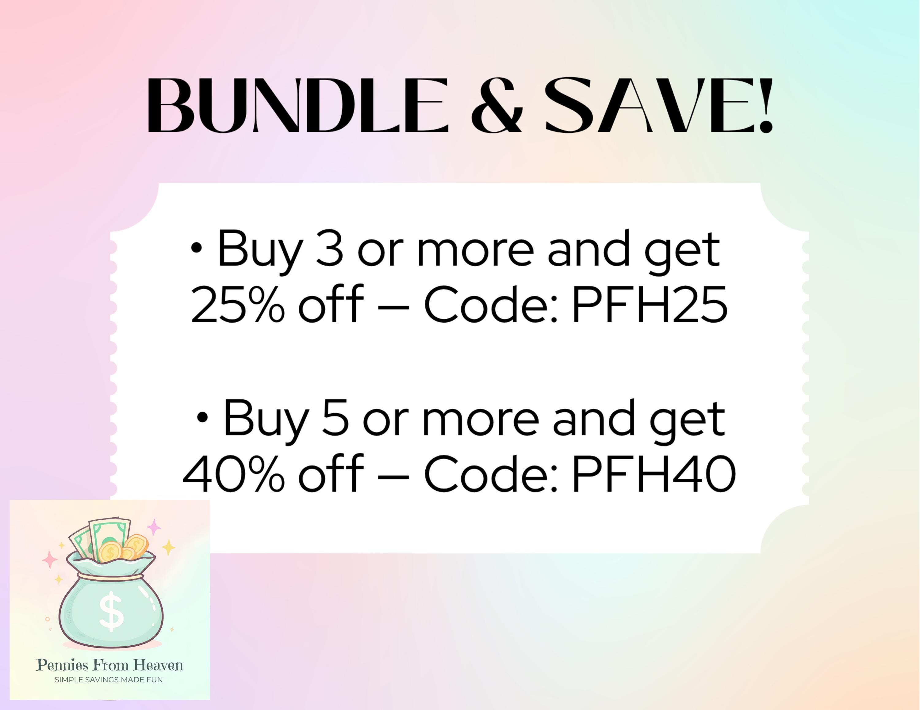 12 Month Money Challenge Printable, Starter Set, Save 5000 in a Year ...
