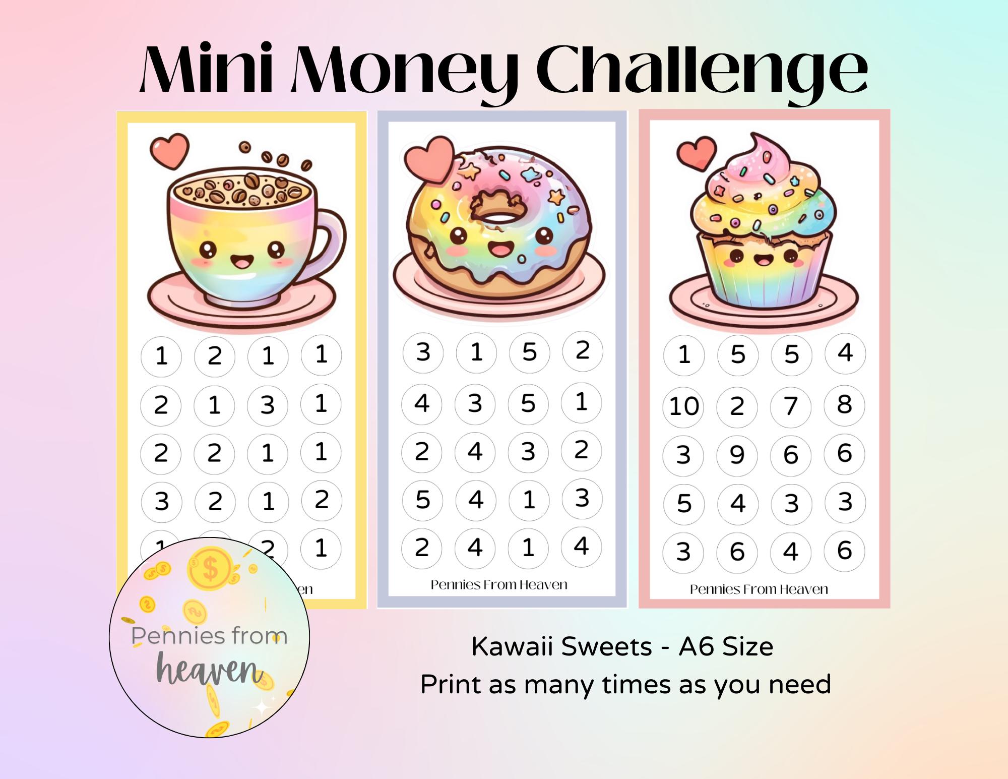 Kawaii Sweets Mini Money Challenge | Printable Savings Tracker | Fun ...
