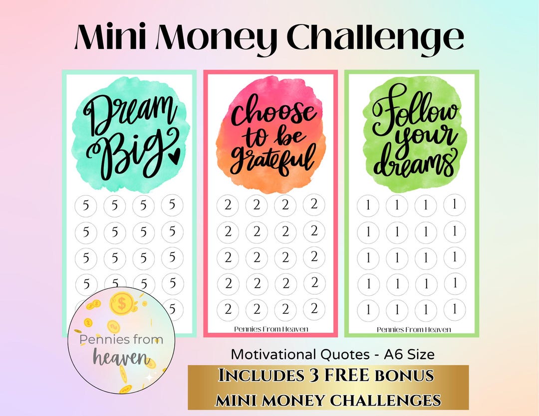 Motivational Quotes Mini Money Challenge, Savings Challenge, Money ...
