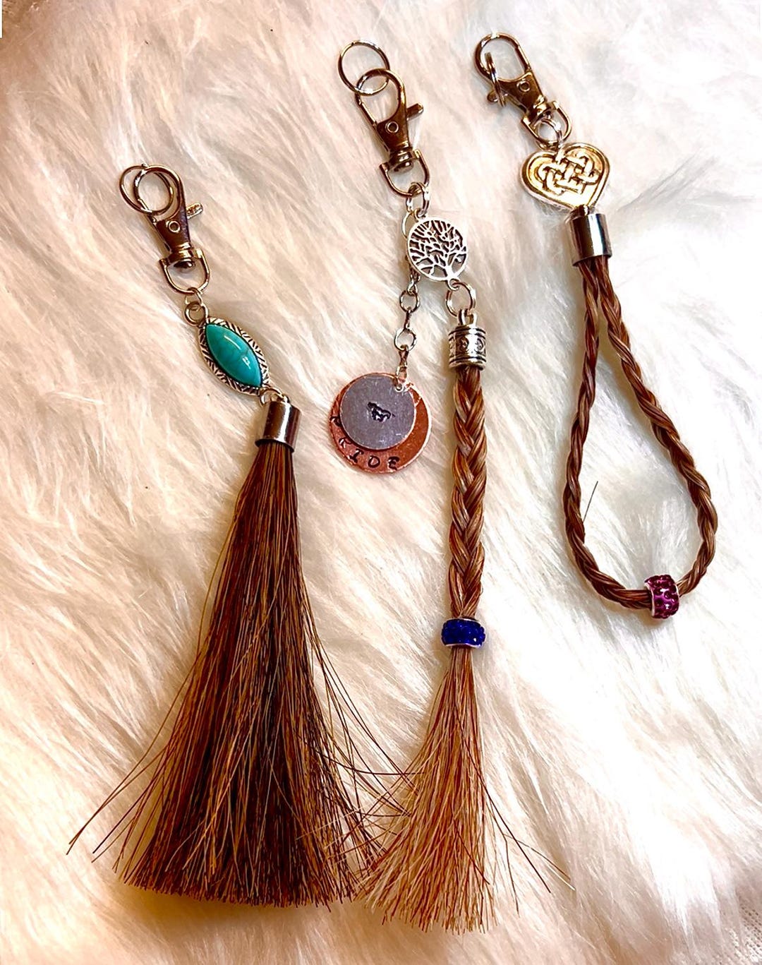 Charmed Horse Hair Key Chain - Etsy