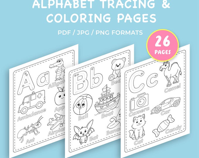 A to Z-26 Alphabet Worksheets, PDF - Etsy Canada