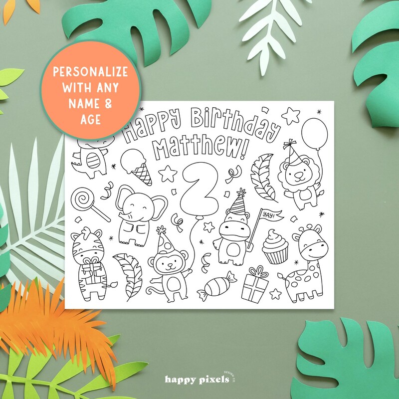 Jungle Custom Coloring Page - Etsy