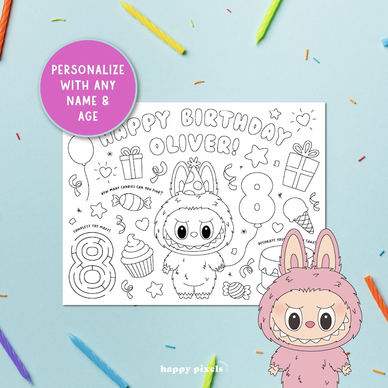 Popmart Coloring Pages - Etsy