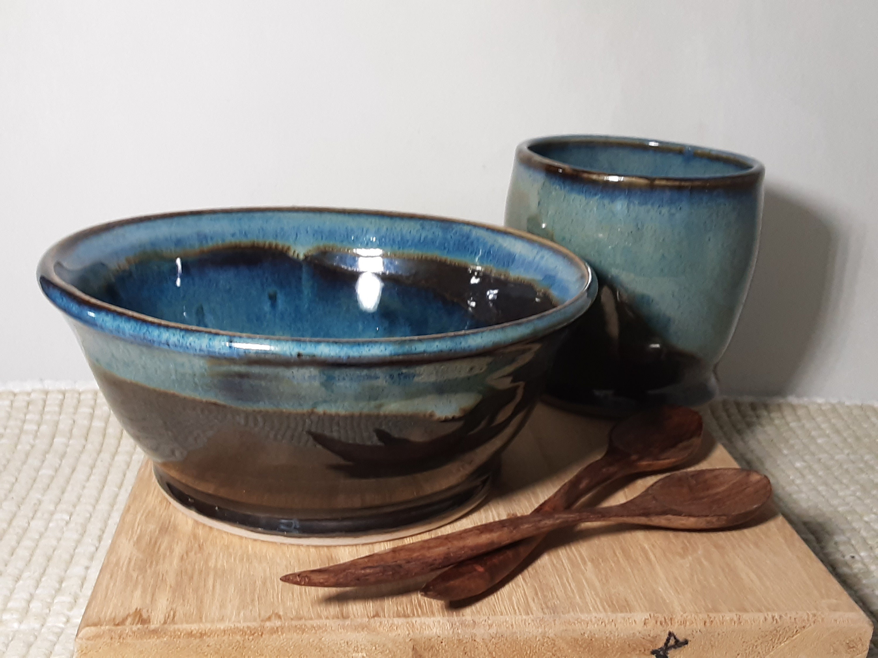 Stoneware Ceramic Breakfast Set Pottery Bowl Pottery | Etsy