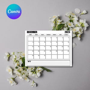 Editable December 2024 Calendar, Printable December Calendar, Christmas ...