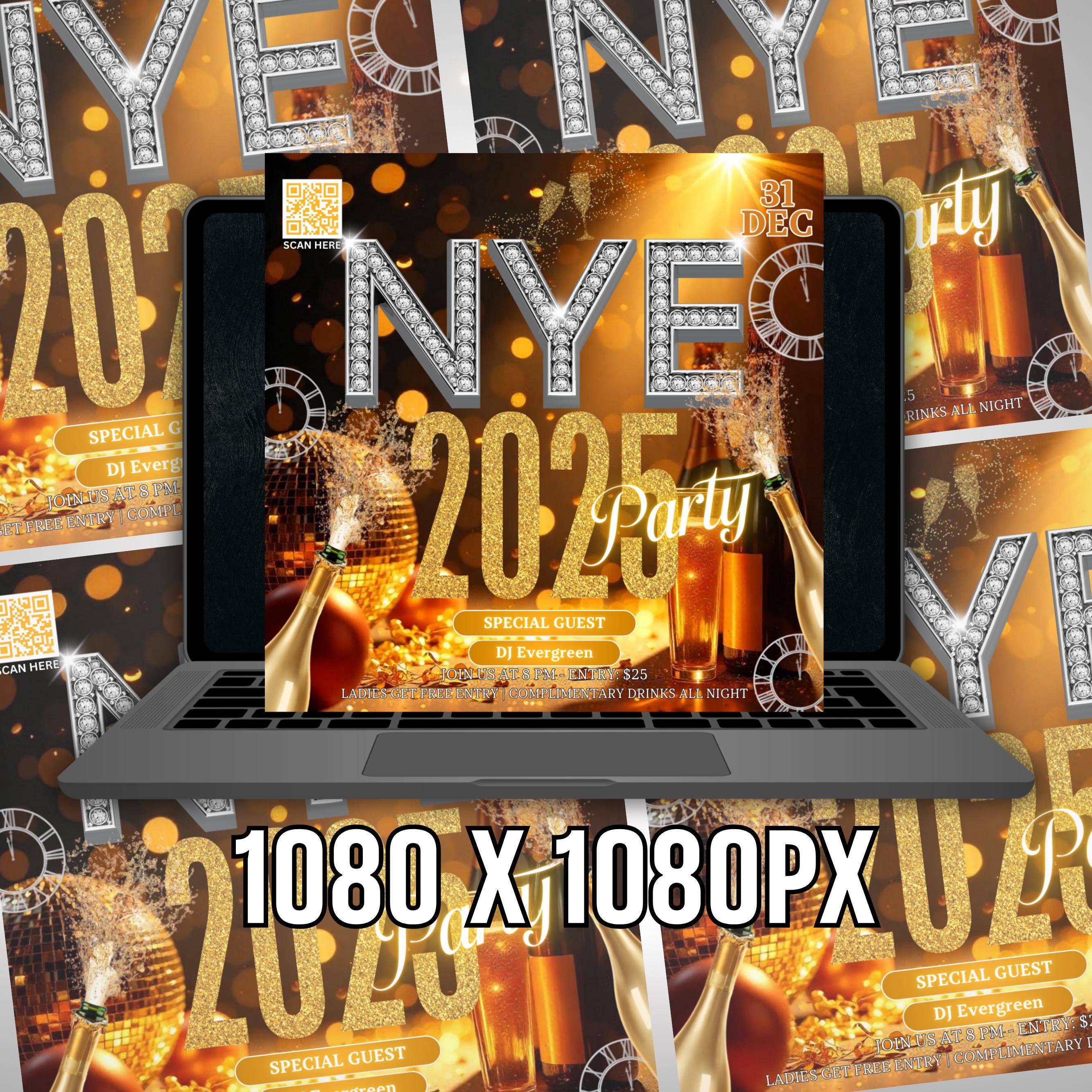 New Year Party Flyer, New Year Party Flyer 2025, New Year Event Flyer ...