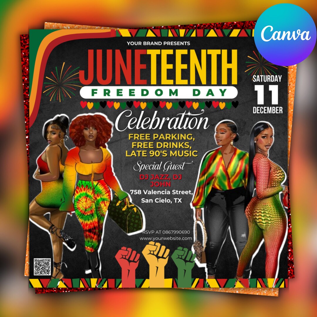 Juneteenth Flyer, Juneteenth Sale Flyer, Editable Flyer Template ...