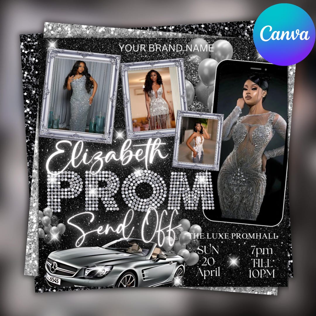 Prom Send off Flyer, DIY Prom Flyer, Prom Canva Template, Prom Send Off ...