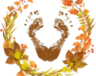 Baby's First Thanksgiving DIY Craft Template for Handprint or Footprint ...