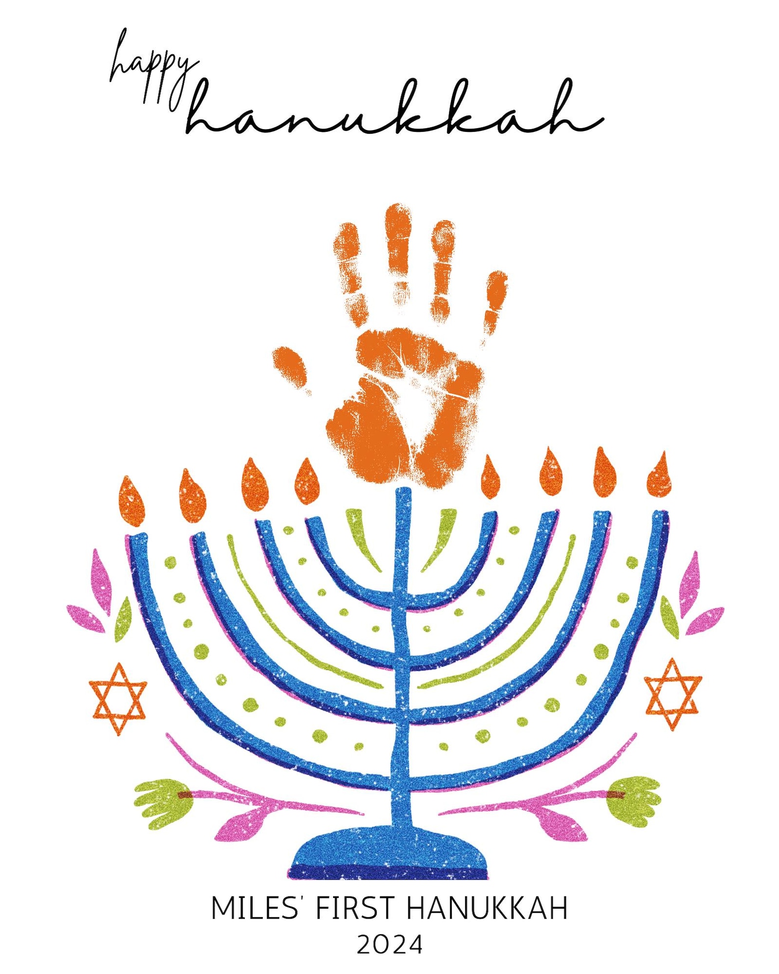 Baby's First Hanukkah DIY Craft Template for Handprint or Footprint ...