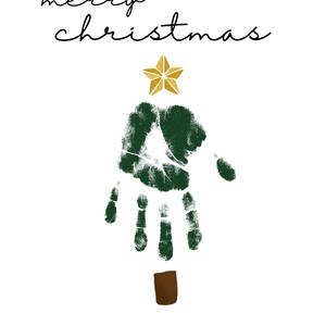 Baby's First Christmas DIY Craft Template for Handprint or Footprint ...