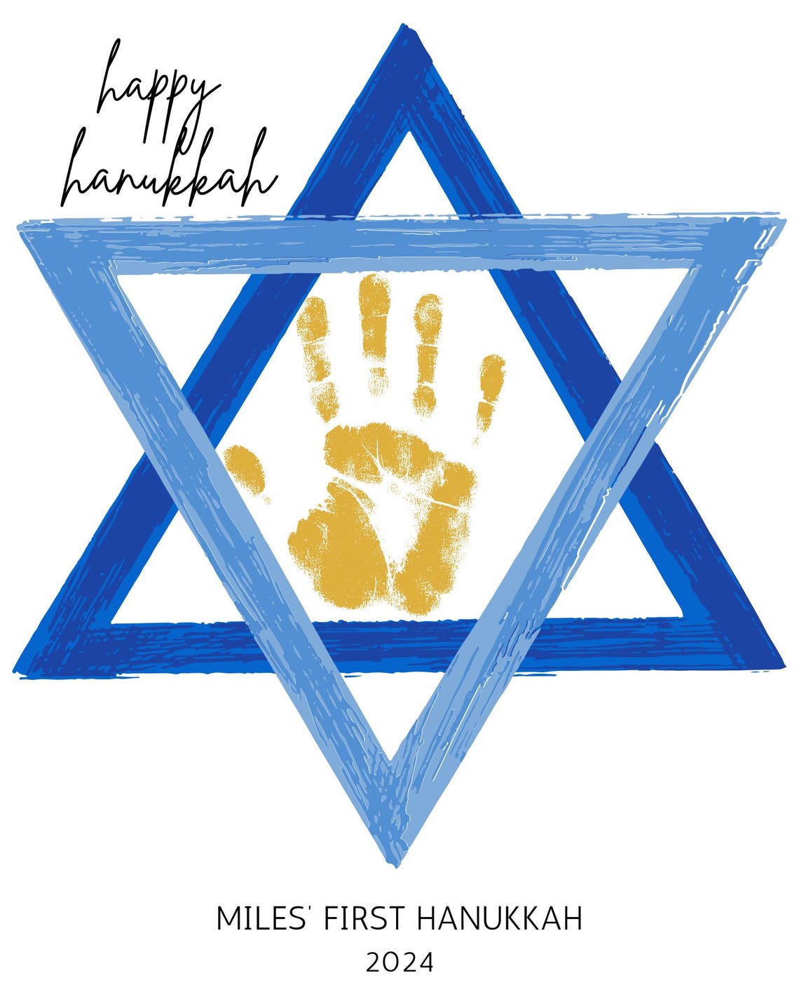 Baby's First Hanukkah DIY Craft Template for Handprint or Footprint ...