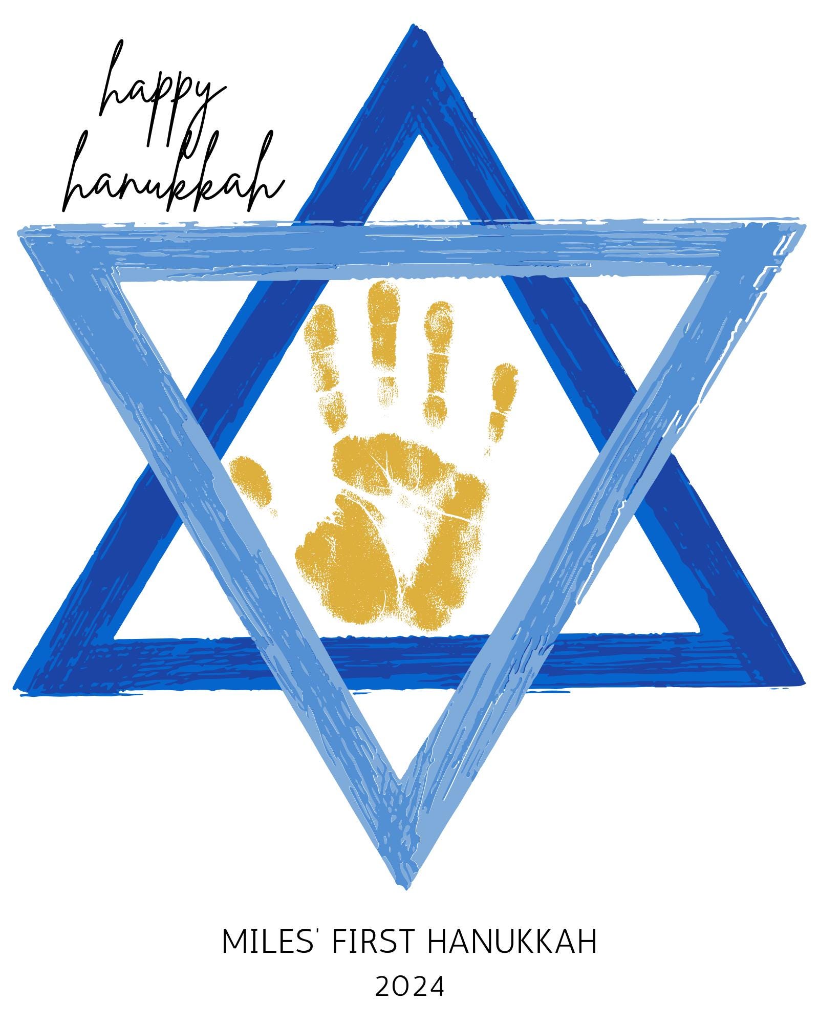 Baby's First Hanukkah DIY Craft Template for Handprint or Footprint ...