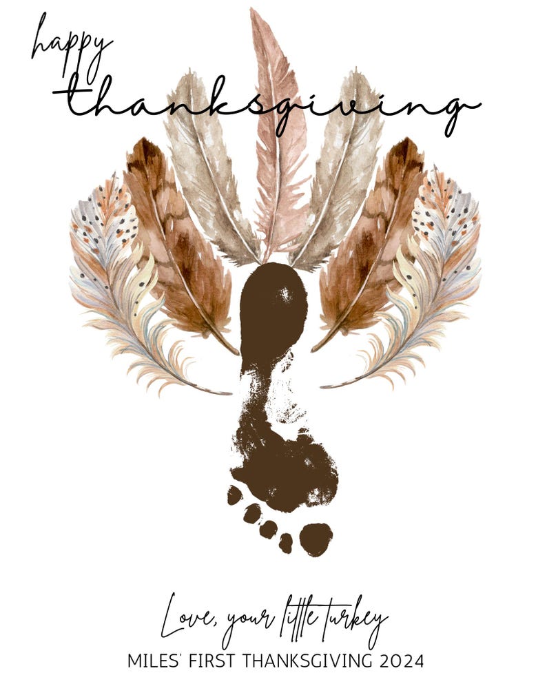 Baby's First Thanksgiving DIY Craft Template for Handprint or Footprint ...