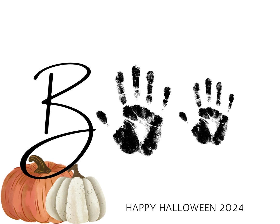 Kids Halloween DIY Craft Template for Handprint or Footprint - Boo - Etsy