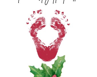 Baby's First Christmas DIY Craft Template for Handprint or Footprint ...