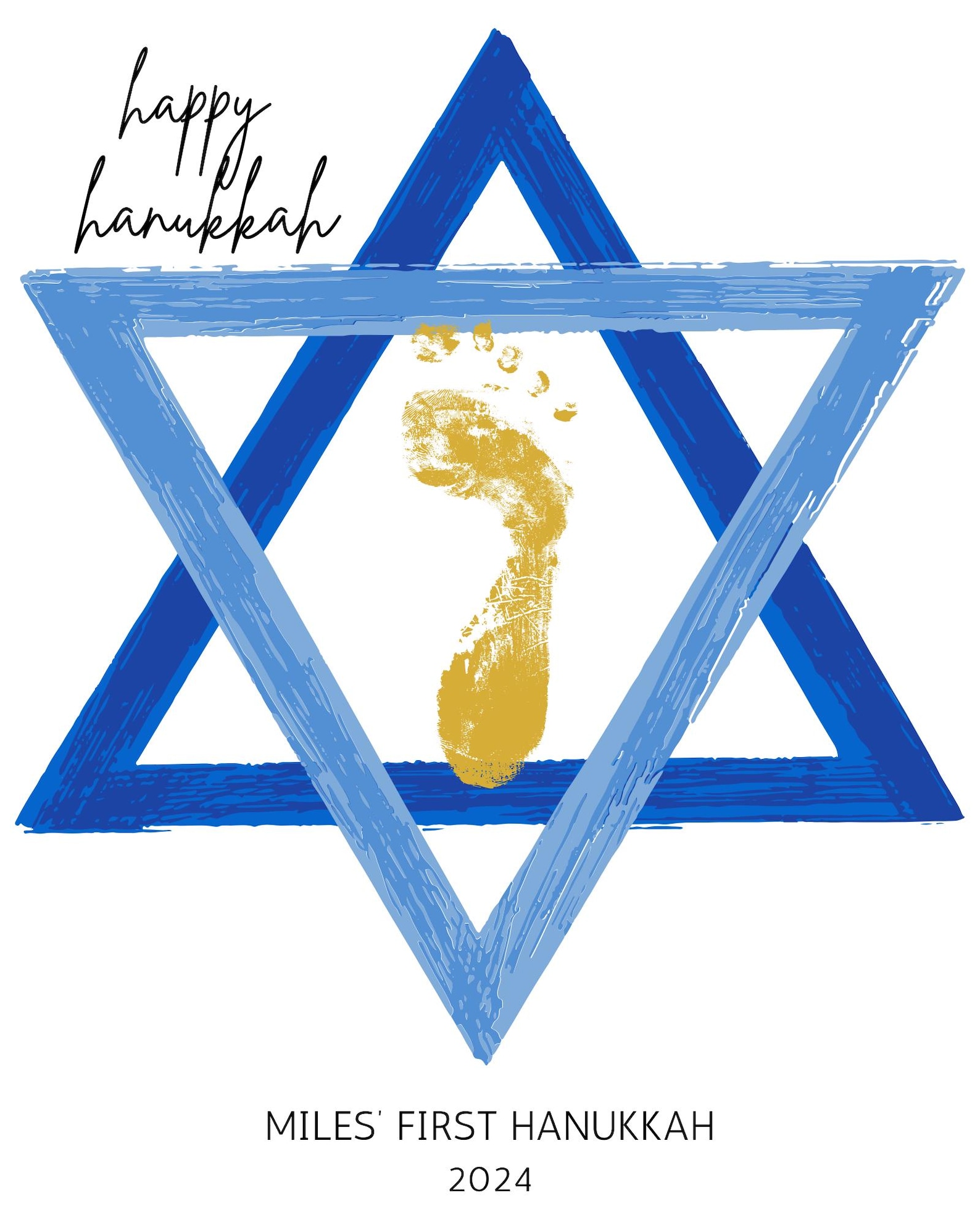 Baby's First Hanukkah DIY Craft Template for Handprint or Footprint ...