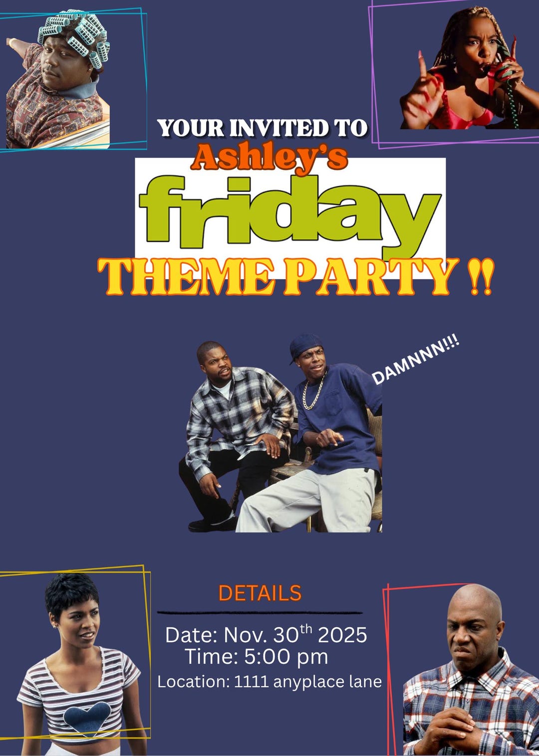 Friday the Movie Theme Editable Party Invitation Template | Canva ...