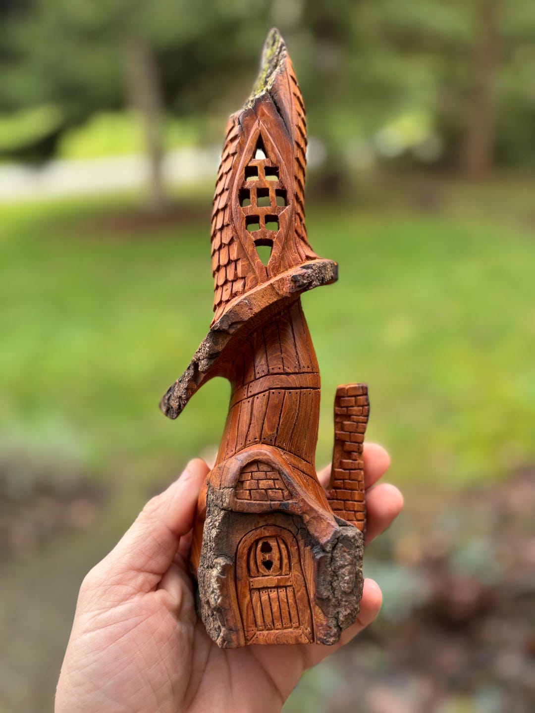 Cottonwood Bark Mushroom House Carving - Etsy