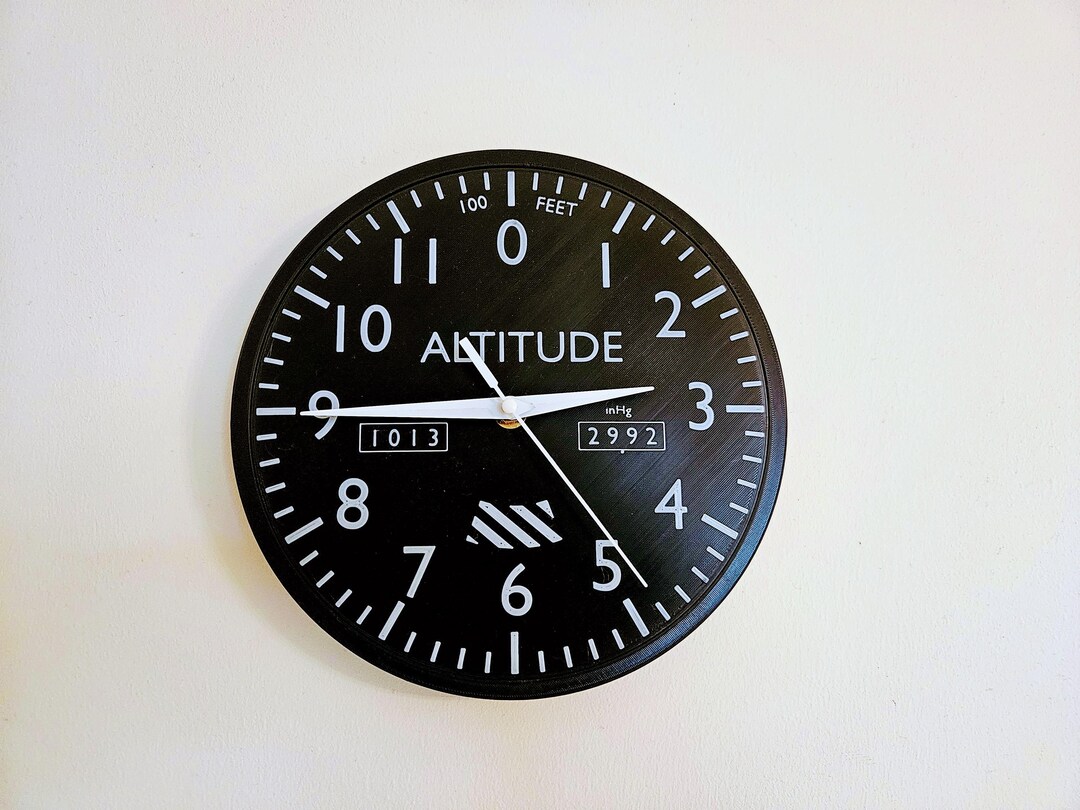 Altimeter Wall Clock - Aviation Theme - 23cms - Customisable - Etsy