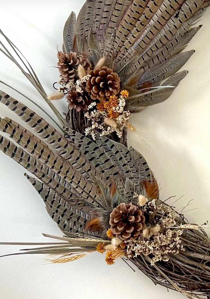 Custom Wildlife Wreath / Wall Hanging / Feather Art / Pheasant - Etsy