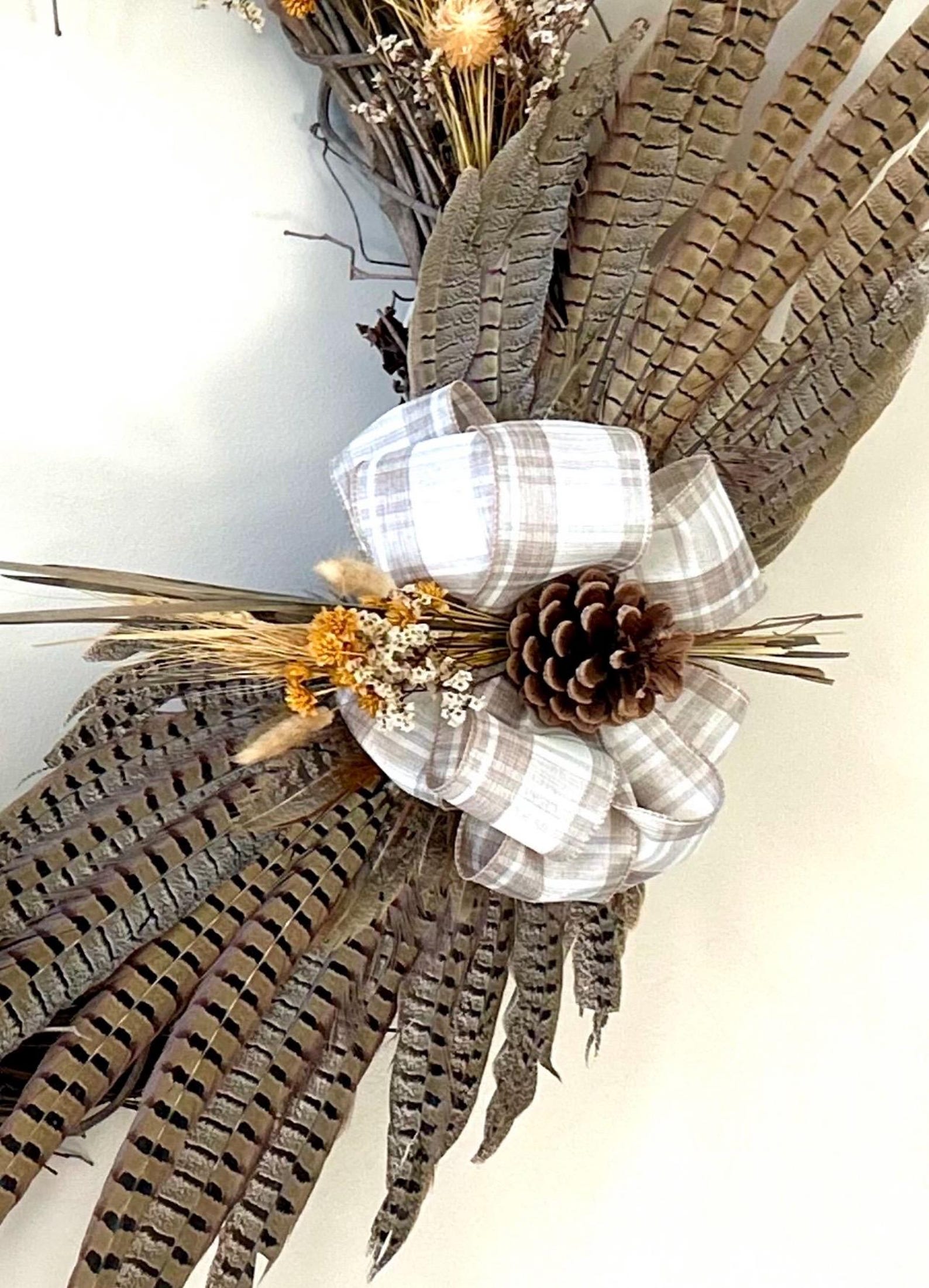 Custom Wildlife Wreath / Wall Hanging / Feather Art / Pheasant - Etsy