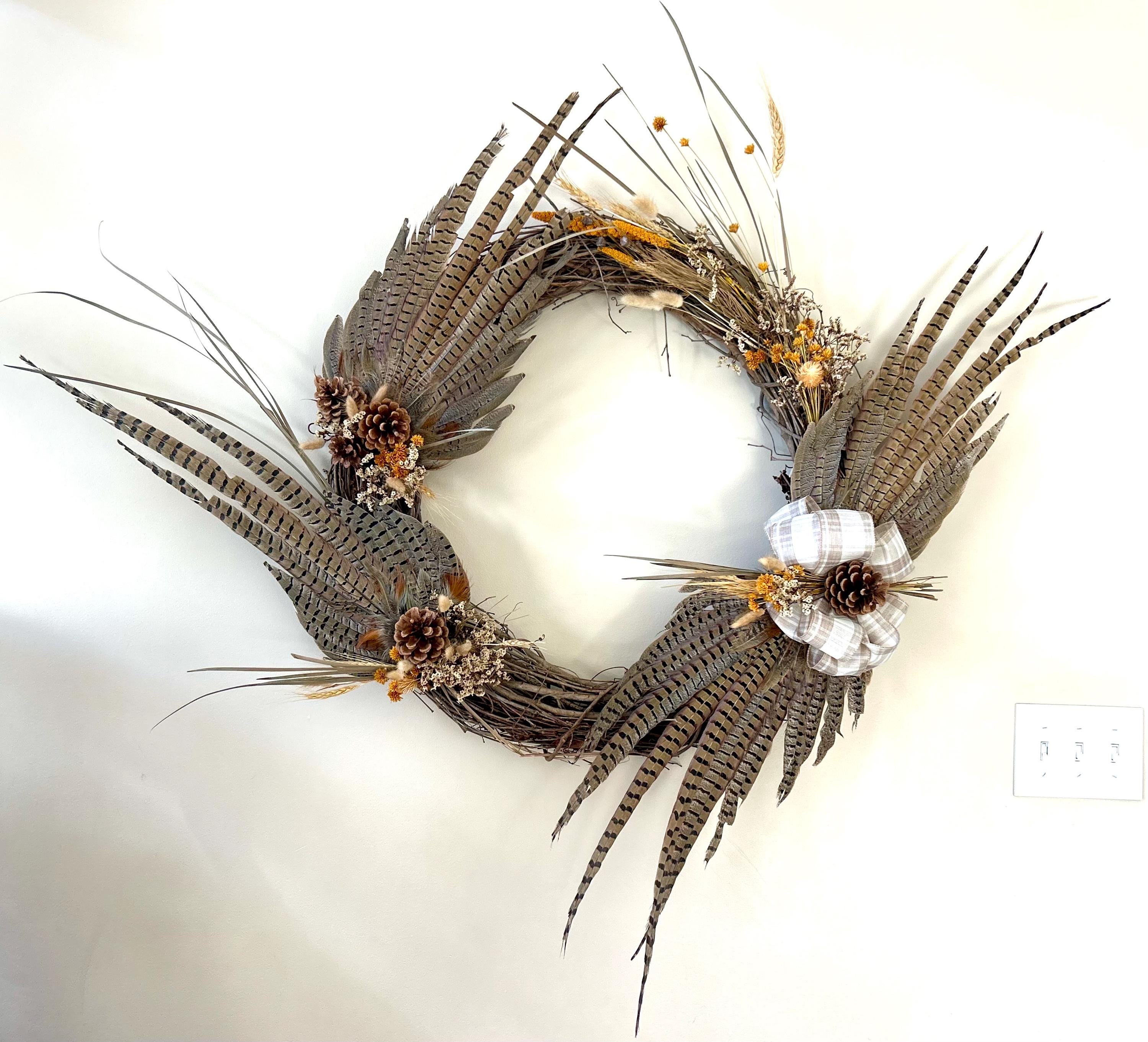 Custom Wildlife Wreath / Wall Hanging / Feather Art / Pheasant - Etsy