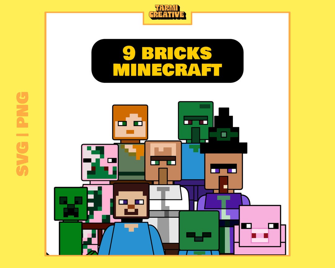 Minecraft SVG, Brick SVG, Mincraft Clipart, Minecraft Png Sticker ...