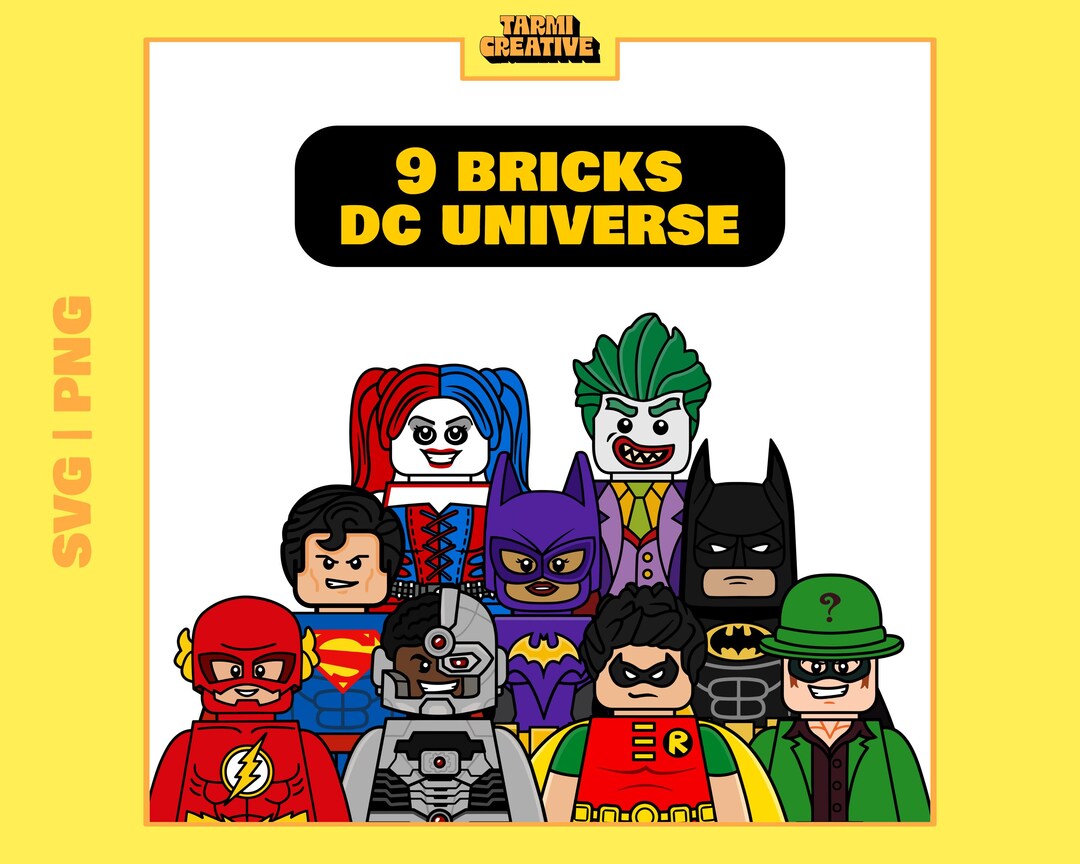 Brick DC Superhero SVG, Brick DC Villain Svg, Brick Birthday Party ...