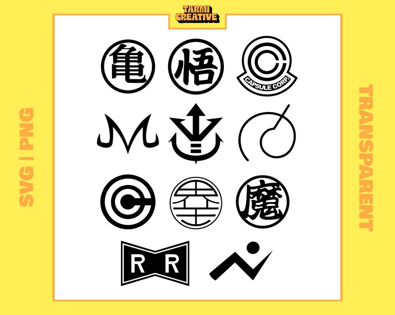 Anime SVG, DBZ Symbol SVG, Svg Bundle, Anime Clipart, Anime Silhouette ...