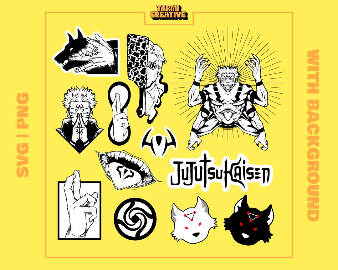 JJK Clipart SVG, Anime SVG, Svg Bundle, Jujutsu Png, Anime Clipart ...