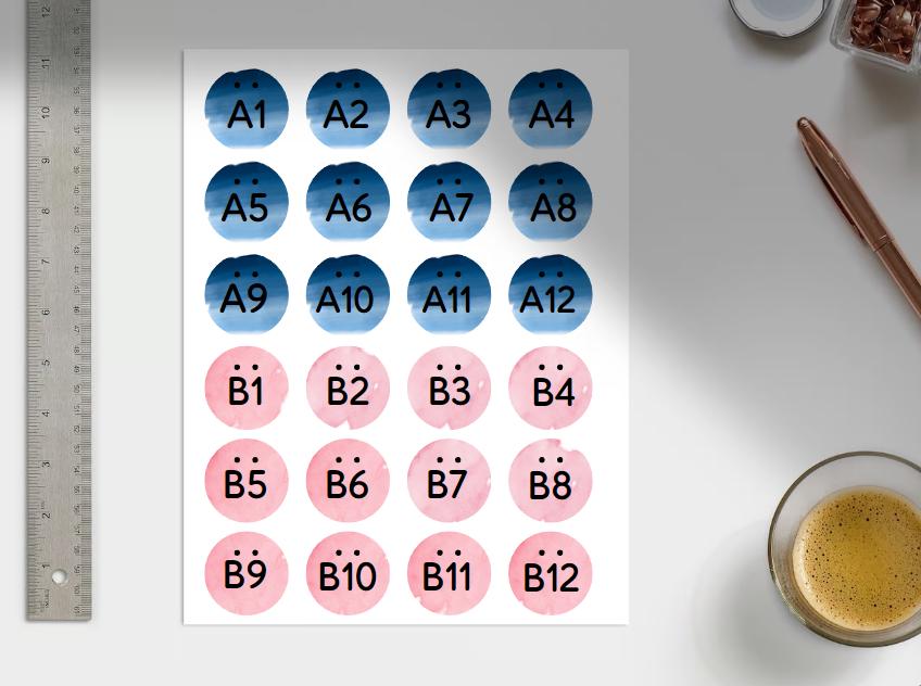 Watercolor Edition Quilt Block Markers, Printable Quilt Block Row ...