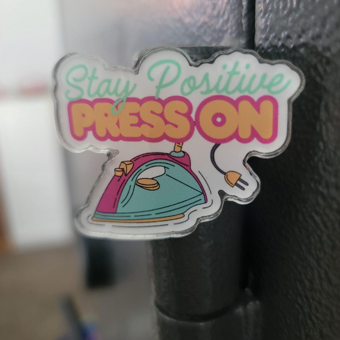Stay Positive Press on Magnet: 90s Retro Quilt Iron - Etsy