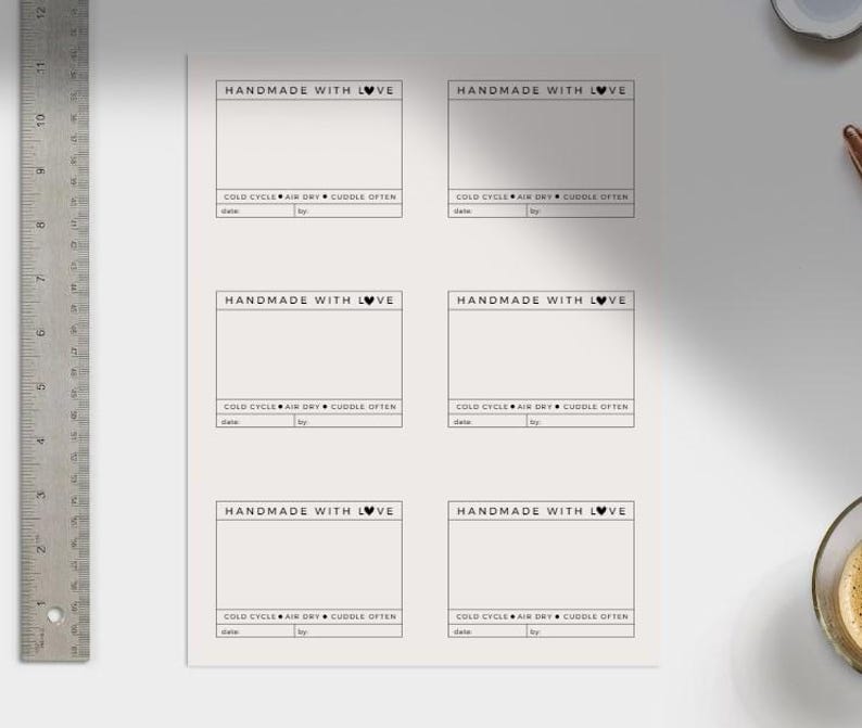 Printable Quilt Labels: Handmade With Love, Editable (PDF Download) - Etsy