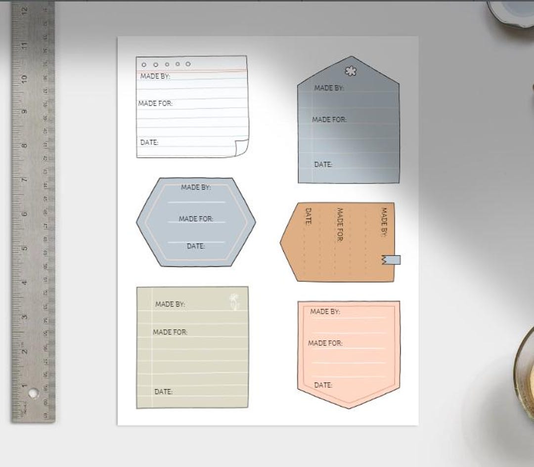 Earth Tone Neutral Colored Quilt Labels, Printable Quilt Label ...