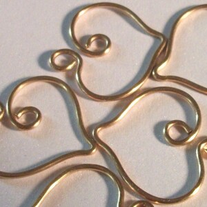 6 Valentine Wire Heart Charm Connections - Etsy