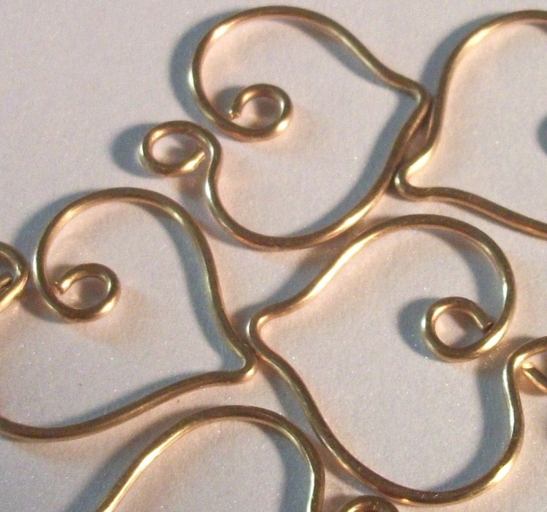 6 Valentine Wire Heart Charm Connections - Etsy