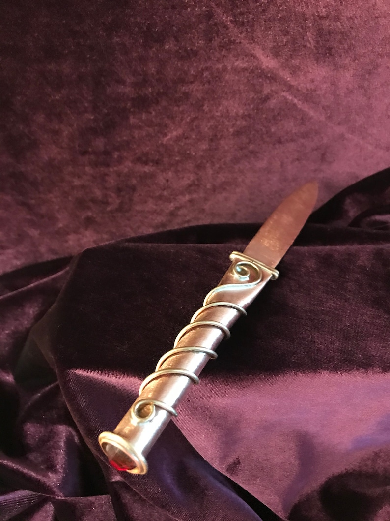 Copper dagger Knife copper and brass Athame letter opener | Etsy