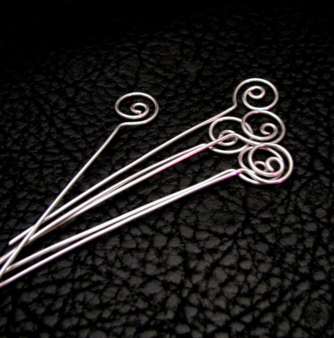 Head Pin, Eye Pin, Swirl Headpin, Jewelry Finding, Beading Supply ...