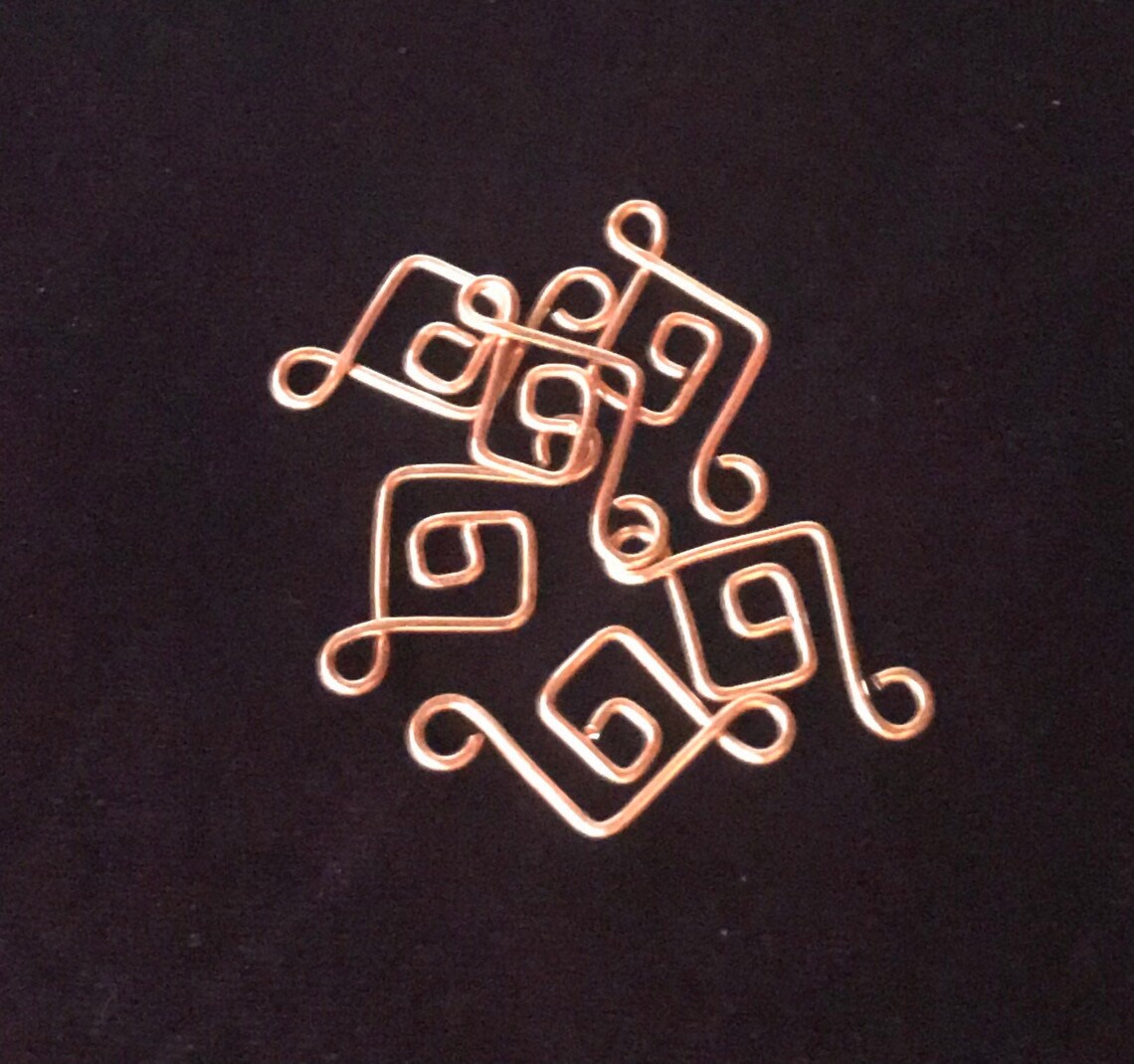 Charm dangle Open Swirl Diamond Connection 6 | Etsy