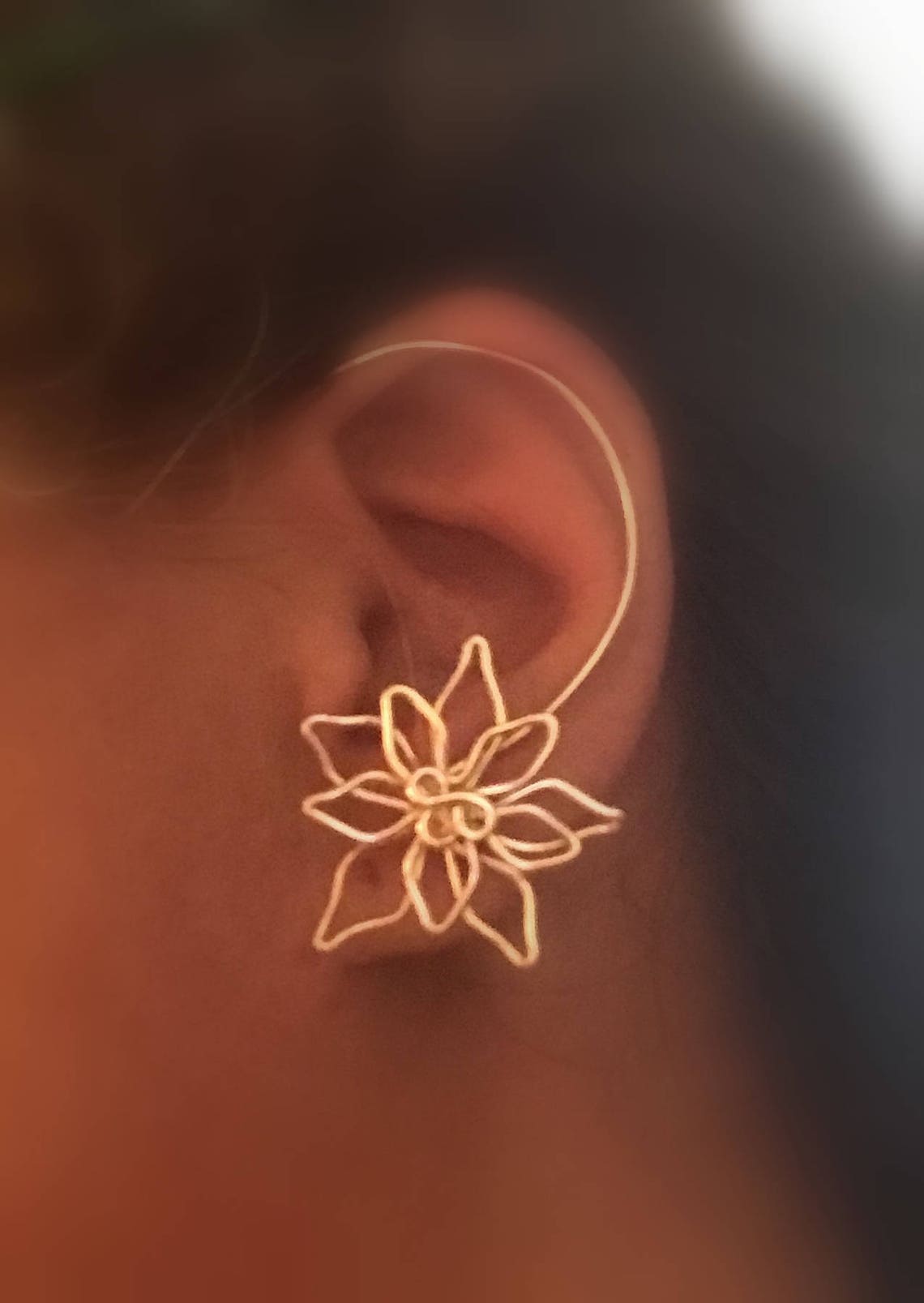 Poinsettia Christmas Flower Flower Ear Cuff Floral Jewelry - Etsy