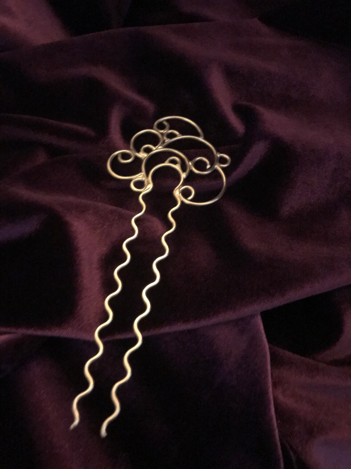 Swirly Cloud silver metal hair fork hair comb decorative | Etsy