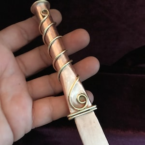 Copper Dagger, Knife, Copper and Brass Athame, Letter Opener - Etsy