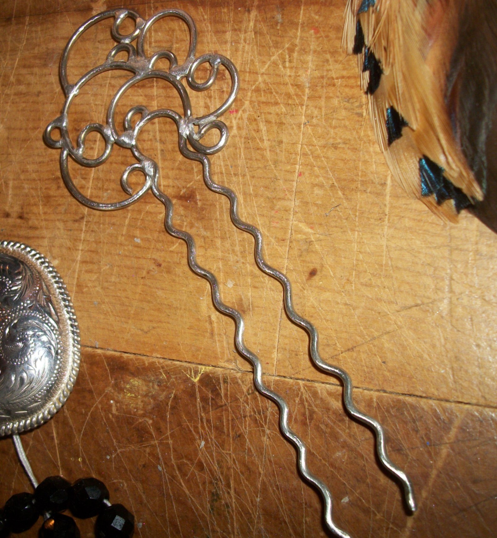 Swirly Cloud silver metal hair fork hair comb decorative | Etsy