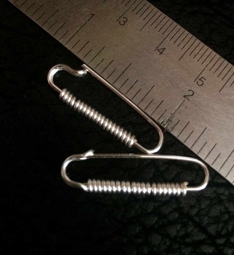 Handmade Fancy Open Loop Safety Pin Skinny Pin Earrings | Etsy