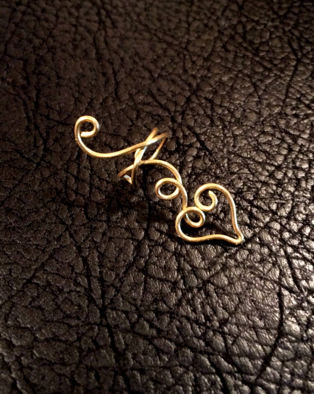 Heart and Loops Ear Cuff, Ear Wrap, Ear Climber, Ear Jacket, Twisted ...